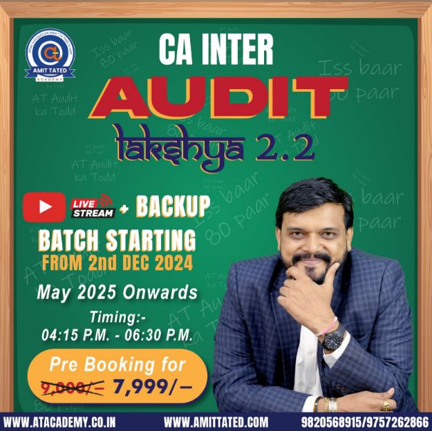 AT Academy. CA INTERMEDIATE AUDIT FOR MAY & SEPTEMBER 2025 AT Academy. CA INTERMEDIATE AUDIT FOR MAY & SEPTEMBER 2025